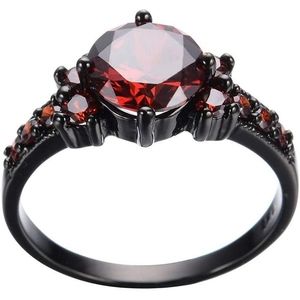 Boutique Emmé | Jewelry | Gothic K Black Gold Filled Lab Ruby Ring ...